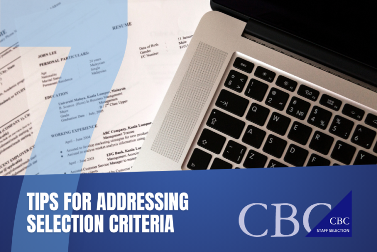 7 Steps in addressing Selection Criteria - CBC Staff Selection